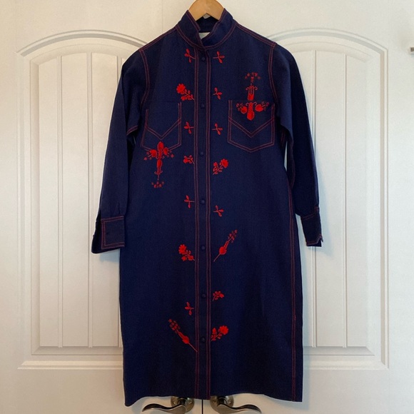 Josefa | Dresses | Vintage Josefa Mexican Hand Embroidered Dress W Sash ...